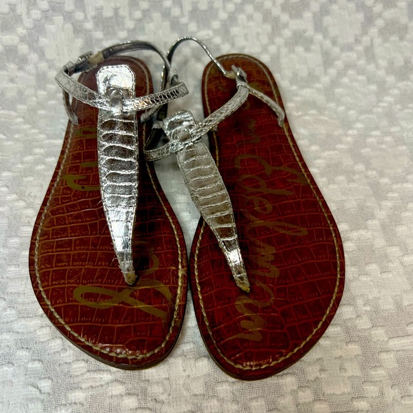 Sam Edelman | Shoes | Sam Edelman Silver Gigi Boa Snake Print Sandals ...